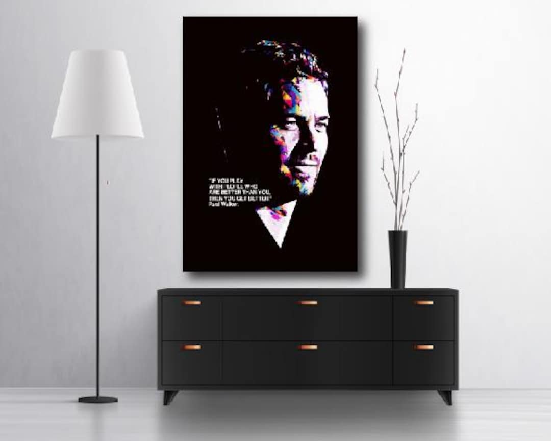 Paul Walker Pop Art Canvas Poster Print, Movie Series Canvas, Movie Art ...
