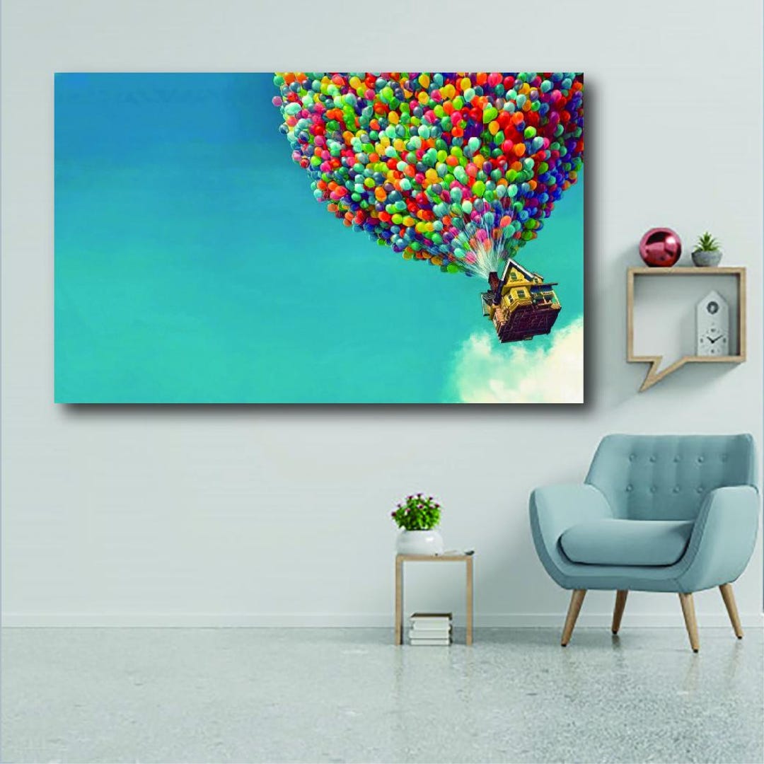 Up Pixar Canvas Poster Print, up Pixar Wall Art, Canvas for Kids Room ...