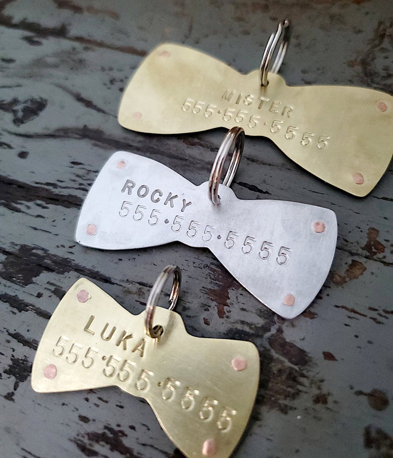 Bow Tie Pet Tag Made to Size for Your Pet - Etsy