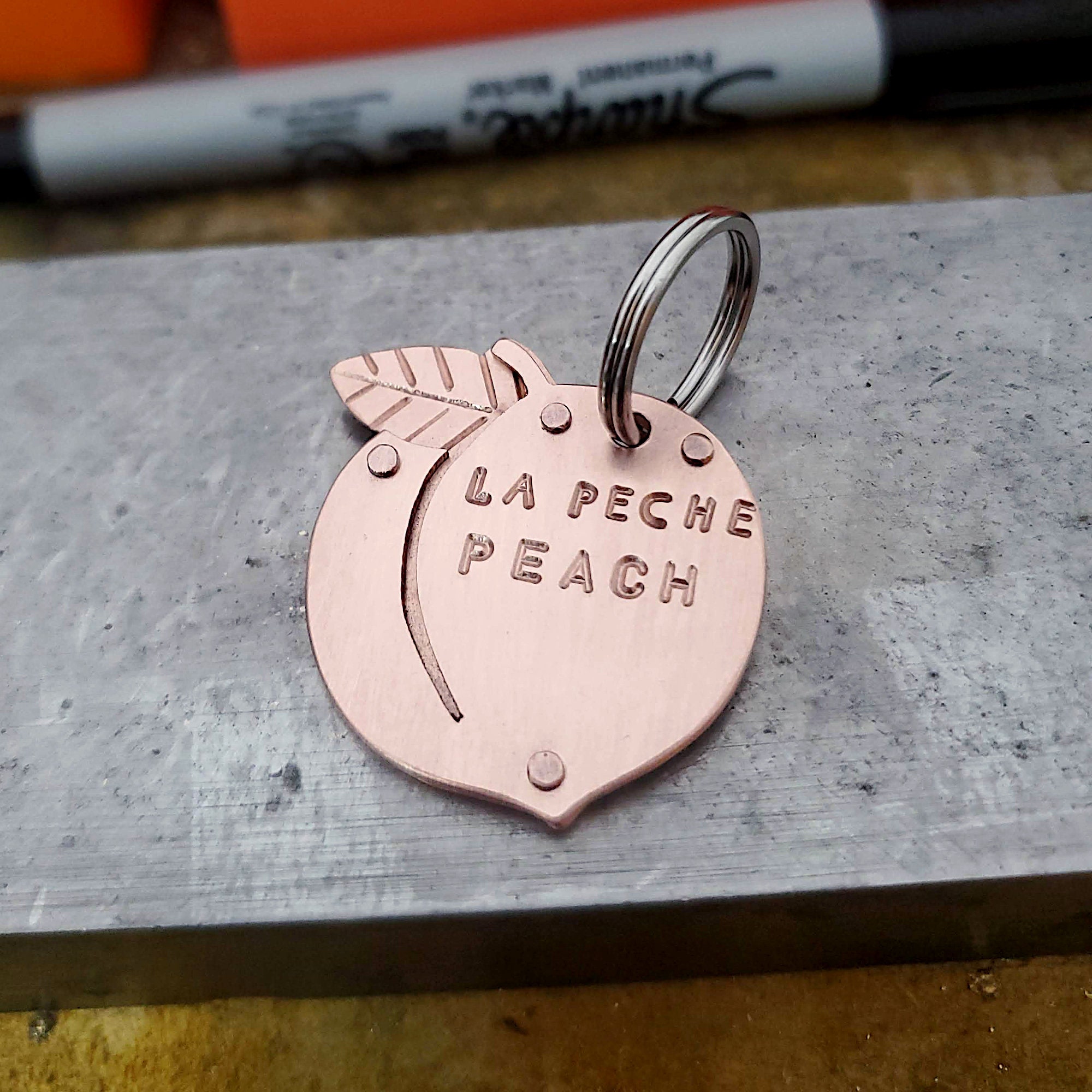 Peach Pet Tag - Etsy