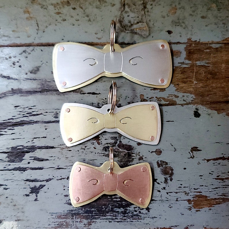Bow Tie Pet Tag Made to Size for Your Pet - Etsy