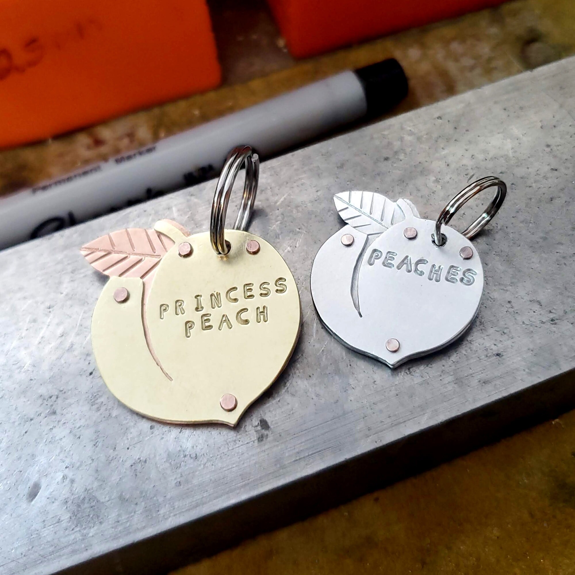 Peach Pet Tag - Etsy