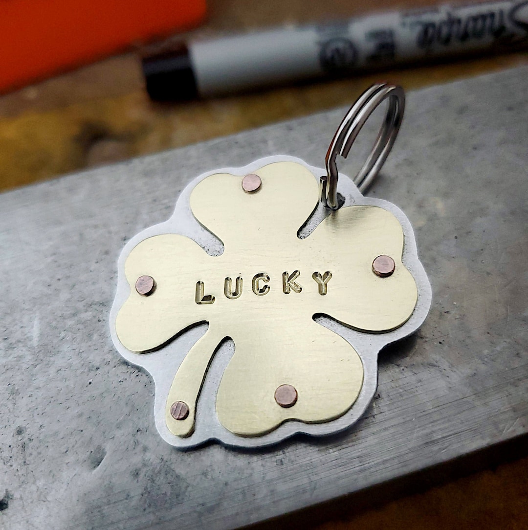 4 Leaf Clover Pet Tag - Etsy