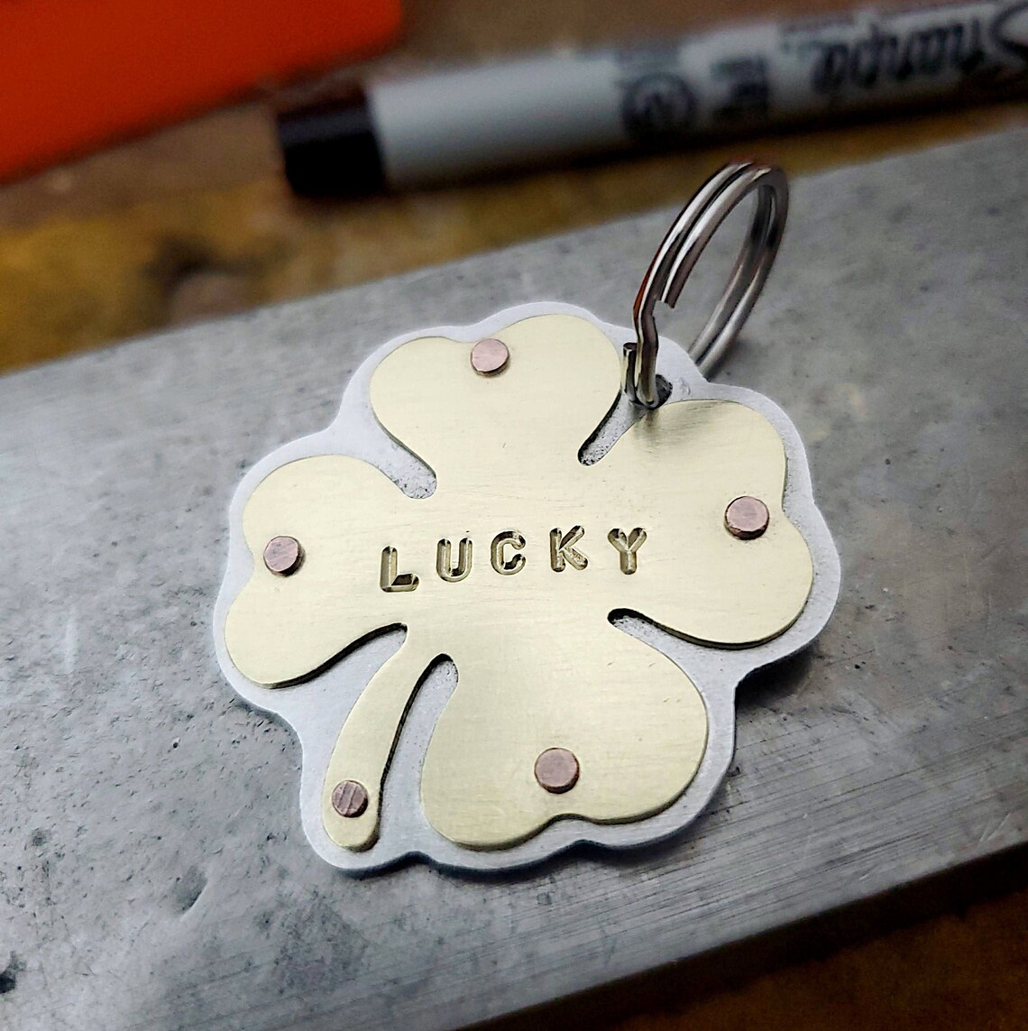 4 Leaf Clover Pet Tag - Etsy