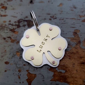 4 Leaf Clover Pet Tag - Etsy