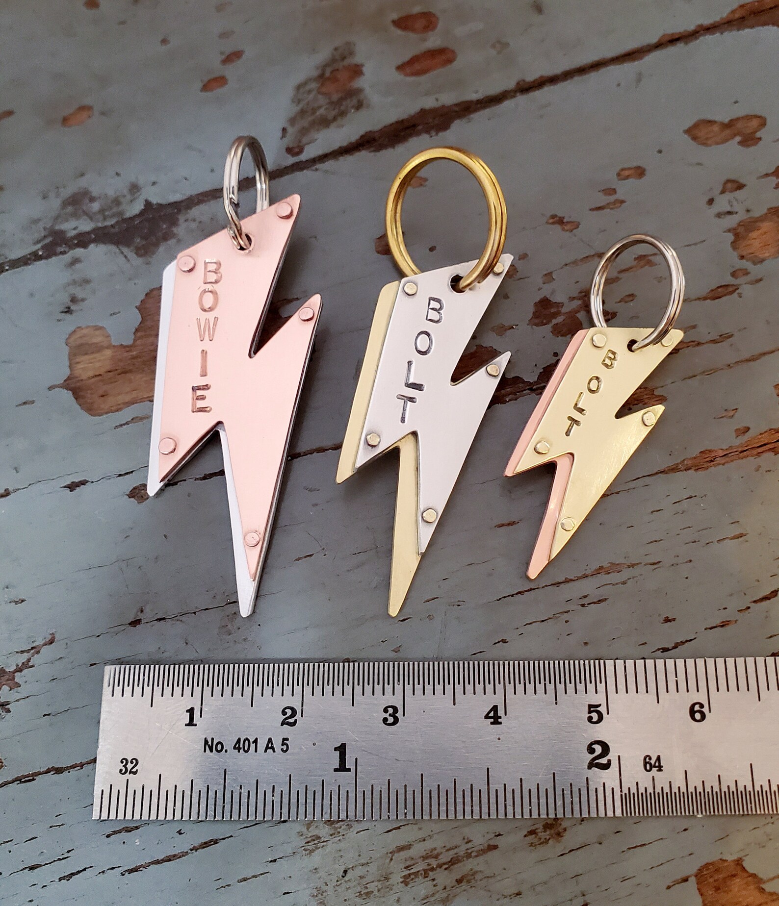 David Bowie Lightning Bolt Pet Tag - Etsy