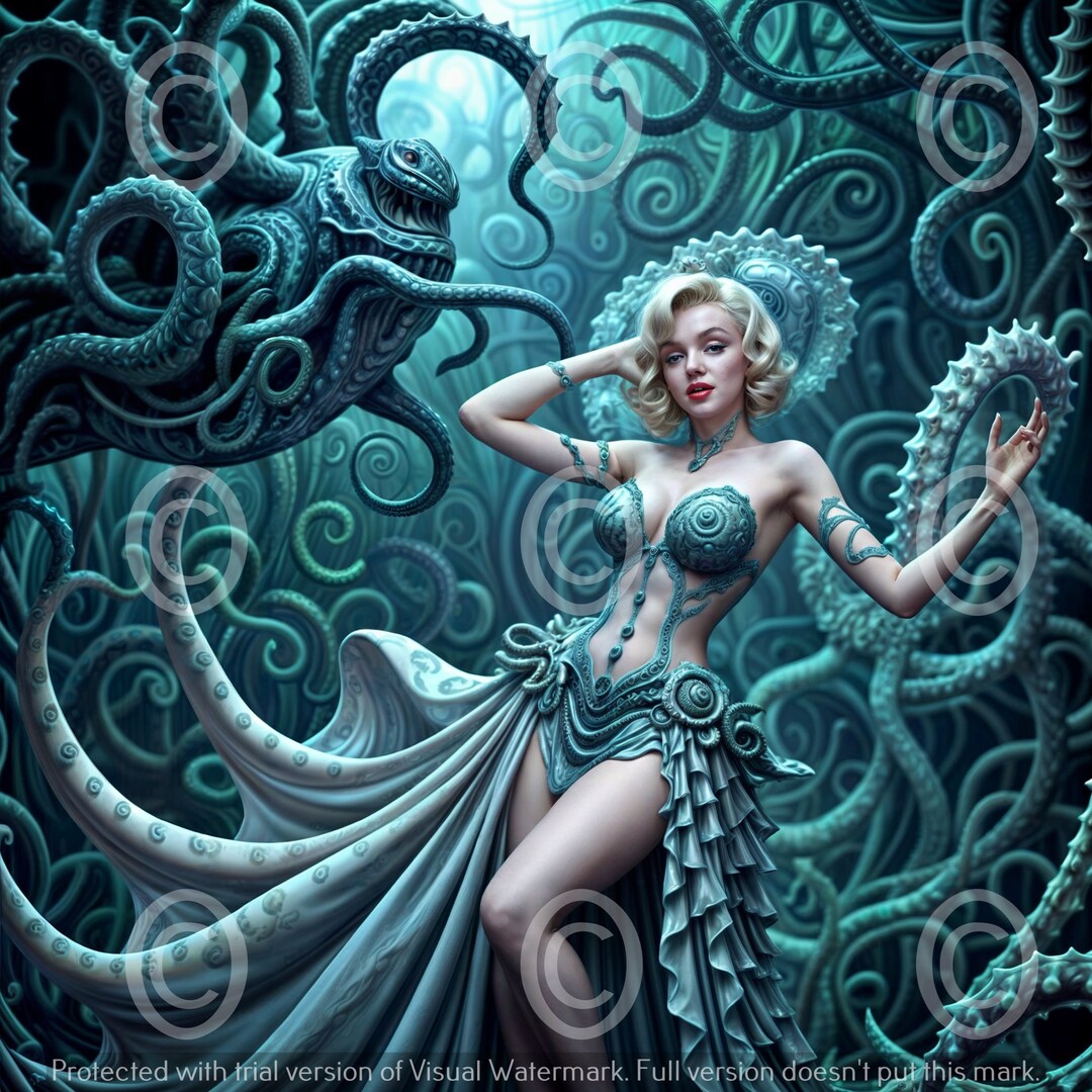 Marilon Monroe With the Kraken. - Etsy