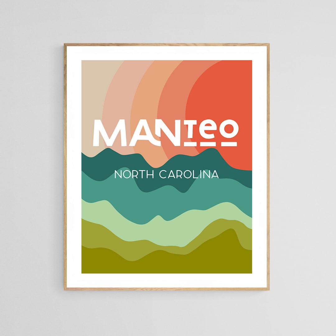 Outer Banks Art Print, Manteo Art Print, Retro Wall Art, Outer Banks ...