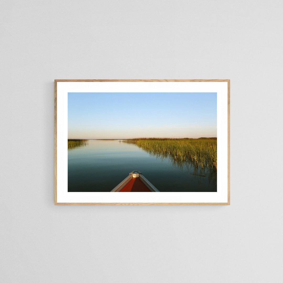 Canoe Print, Nature Photograph, Coastal Art, Michigan Print, Sunrise ...