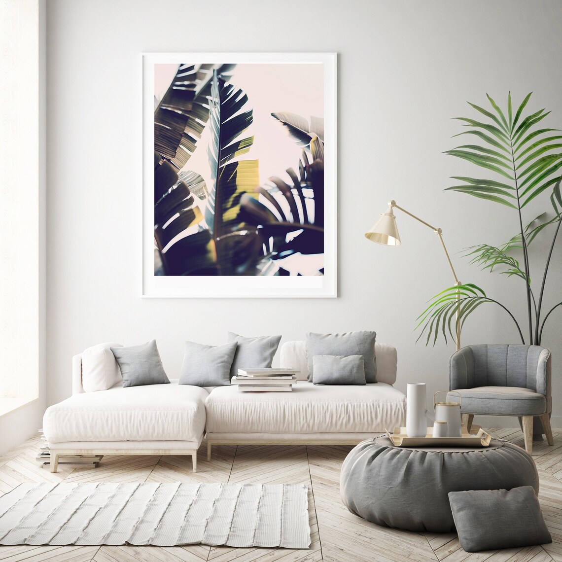 Boho Palm Tree Print, Banana Leaf Art, Tropical Art, Travel Photograph ...