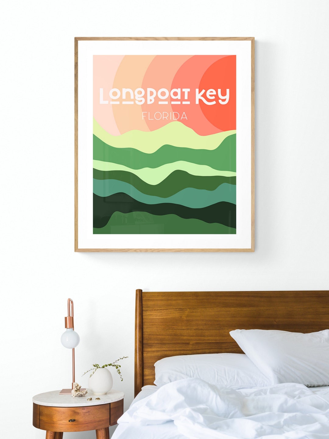 Florida Art, Longboat Key Art Print, Gulf Coast Art, Retro Landscape ...