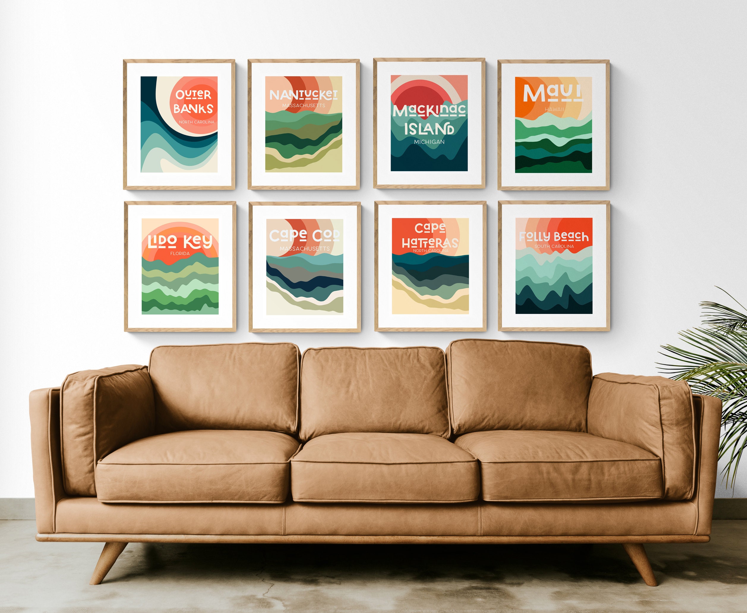 Folly Beach Print South Carolina Art Abstract Landscape Art - Etsy