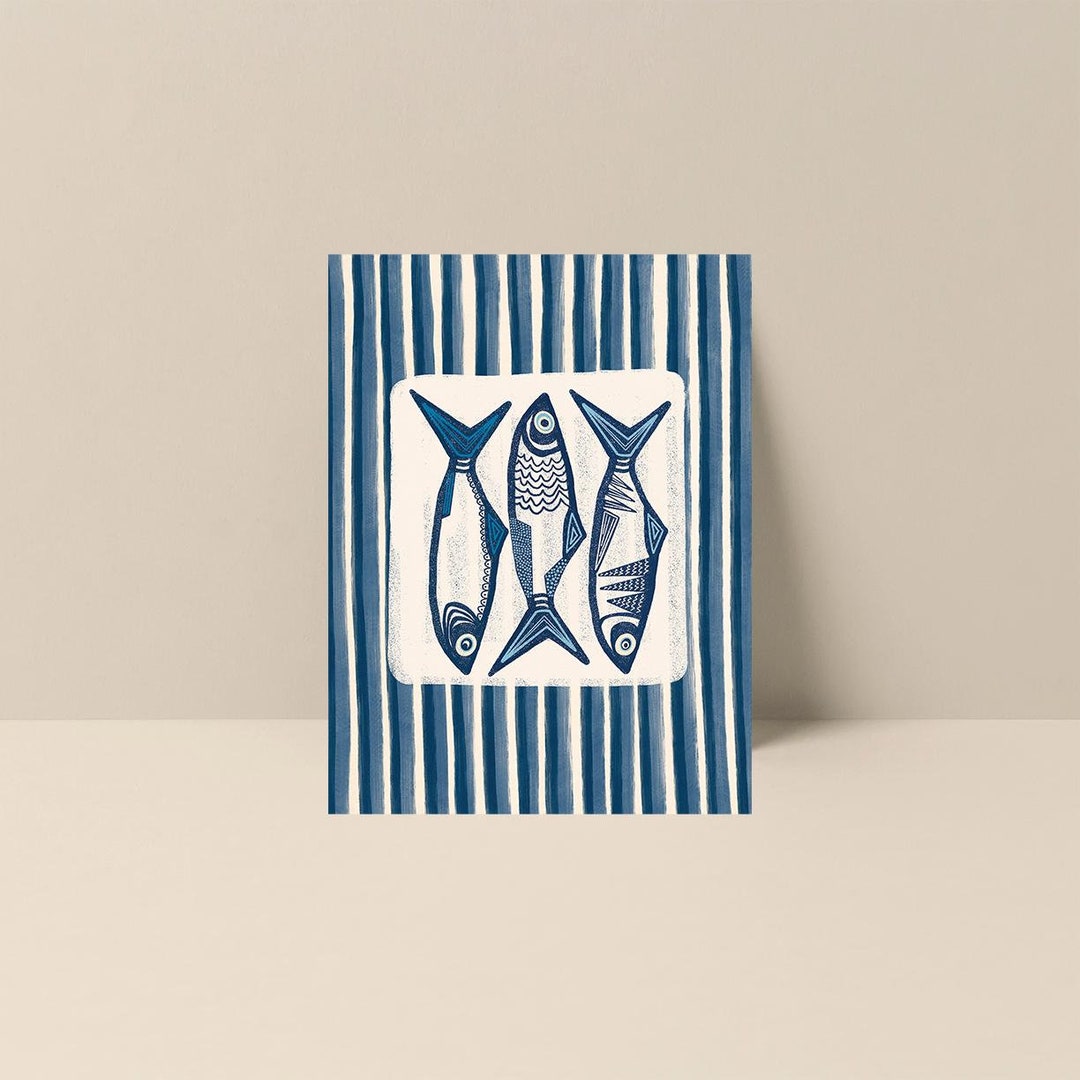 Sardine Blank Note Card, Blank Card, Note Card, Fish, Fish Card, Fish ...