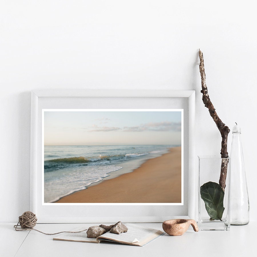 Beach Waves Print, Ocean Photograph, Roll With It, Coastal Print ...