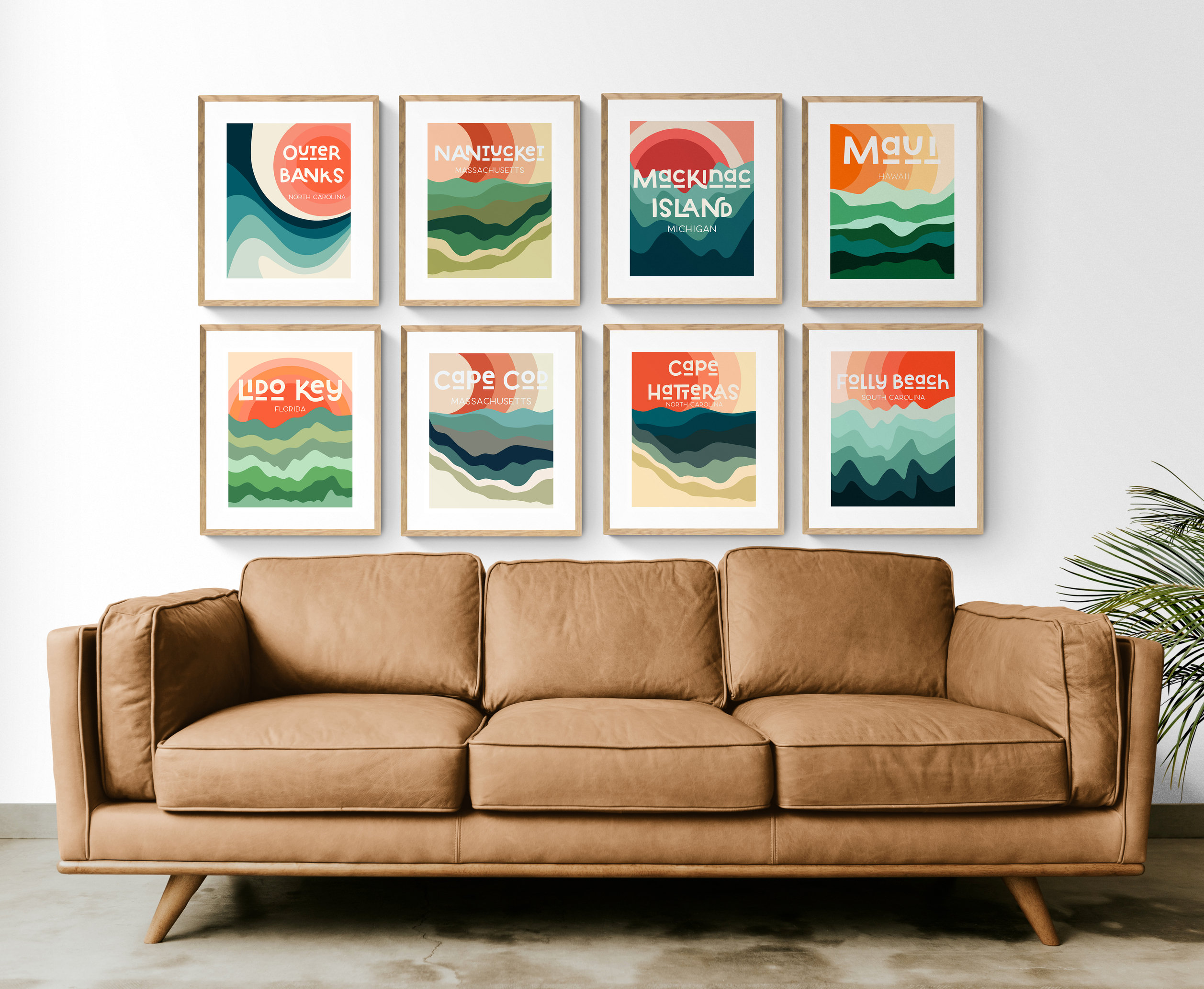 Florida Art, Longboat Key Art Print, Gulf Coast Art, Retro Landscape ...