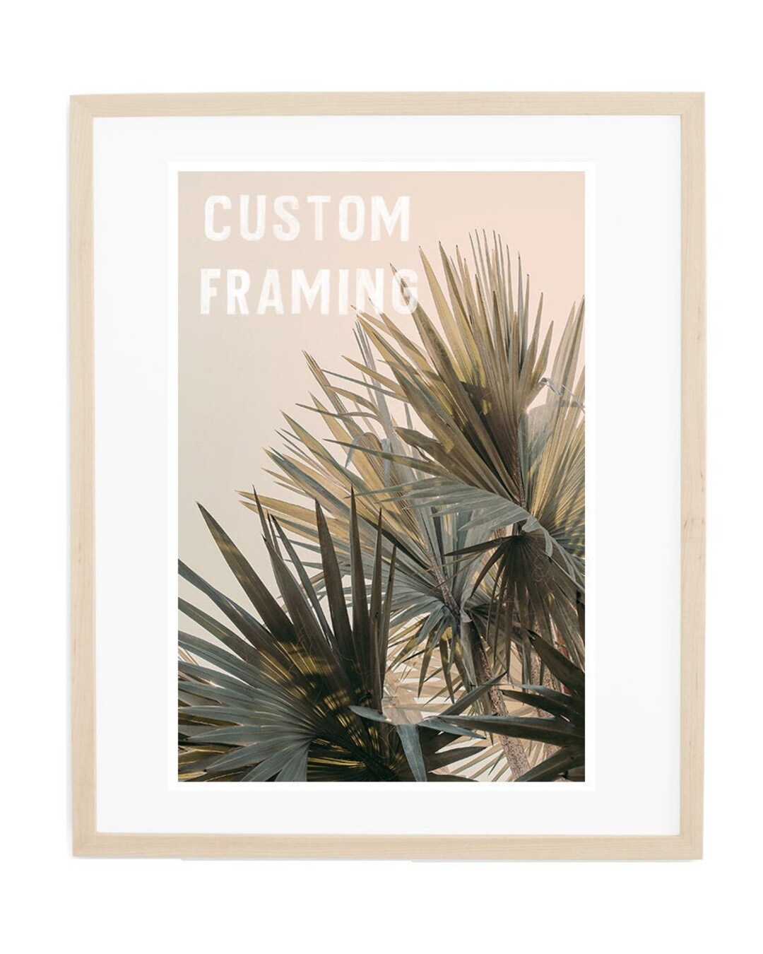 Natural Wood Frame, White Matting, Custom Framing, Framed Print ...