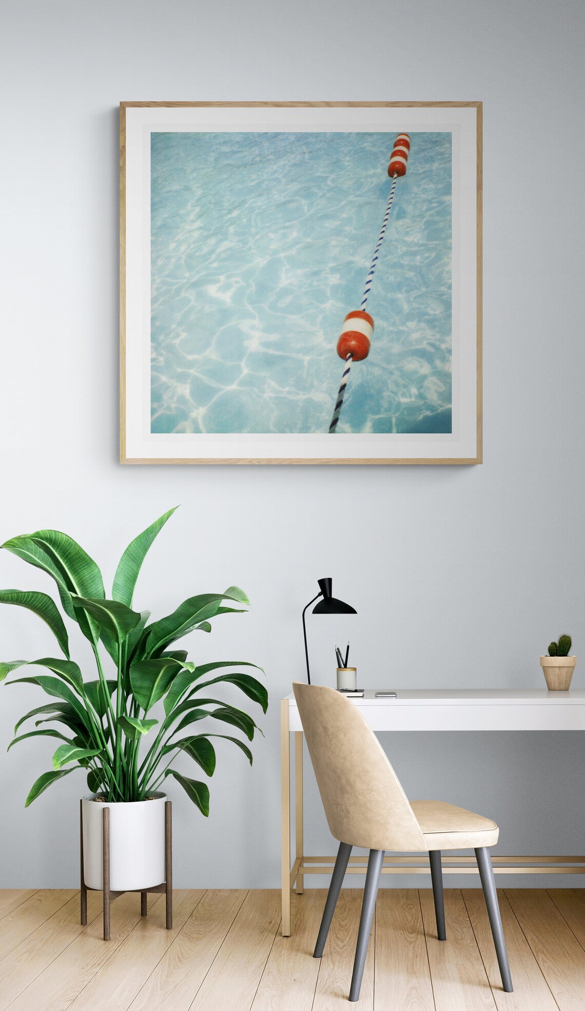 Polaroid Photograph, Swimming Pool Print, Summer Art, Ropes, Fine Art ...