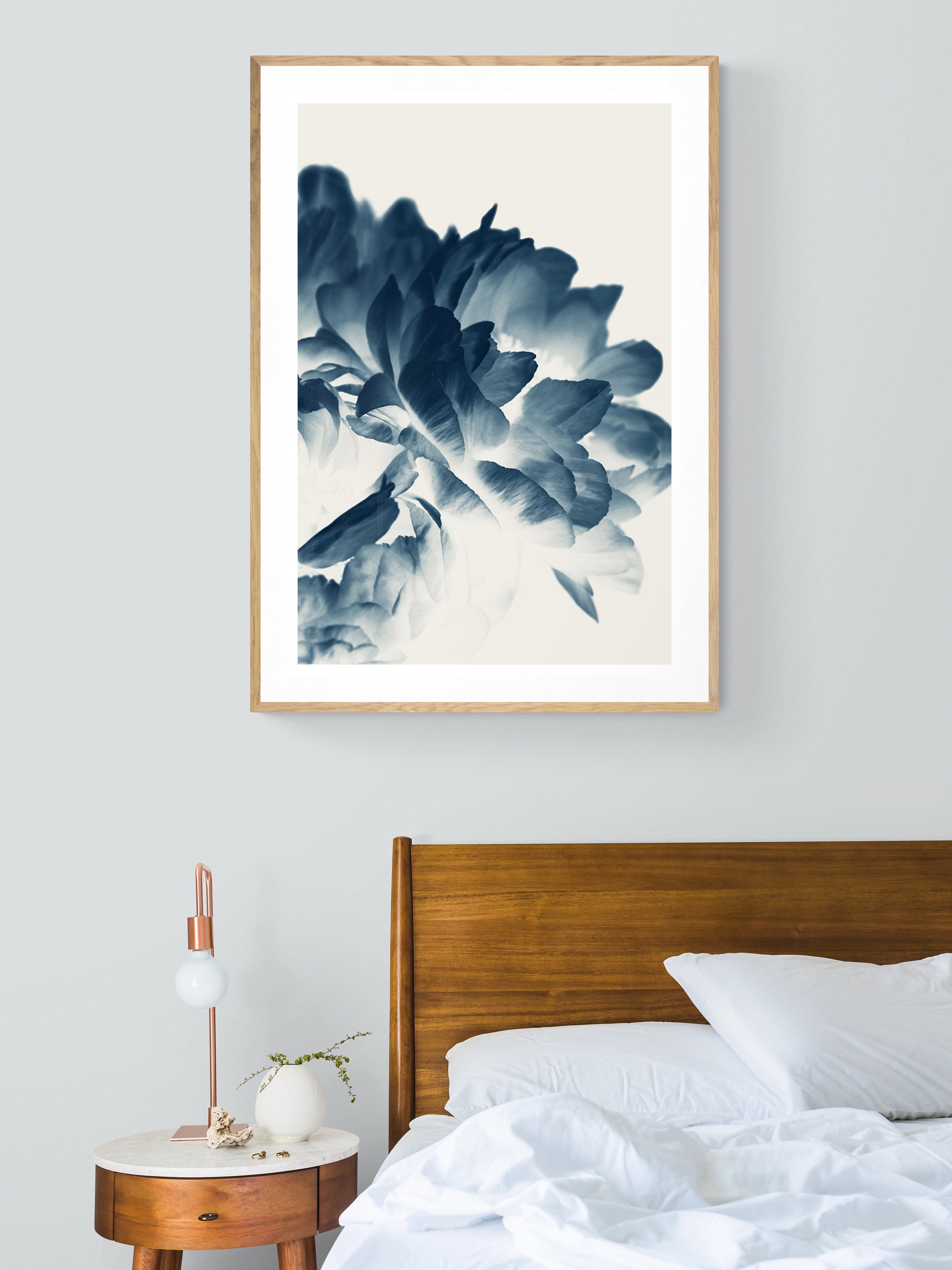 Cyanotype Print Peony Print Floral Print Botanical - Etsy