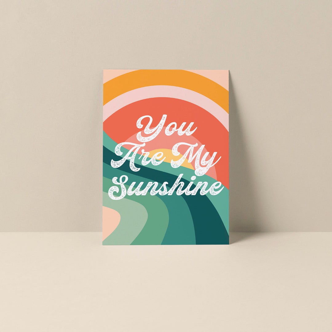 You Are My Sunshine, Inspirational Quote Note Card, Blank Note Card ...