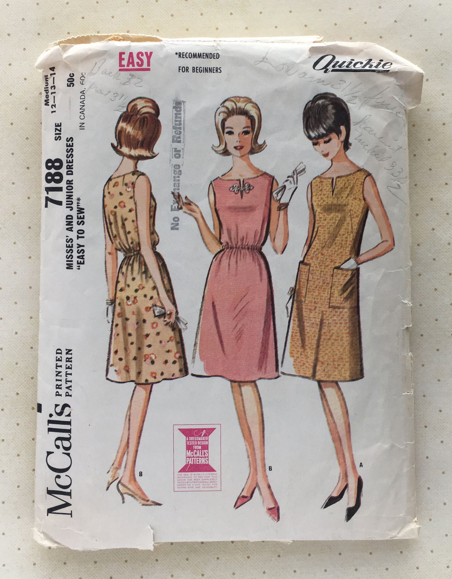 1964 Simplicity Sleeveless Dress Pattern No. 5534 - Etsy