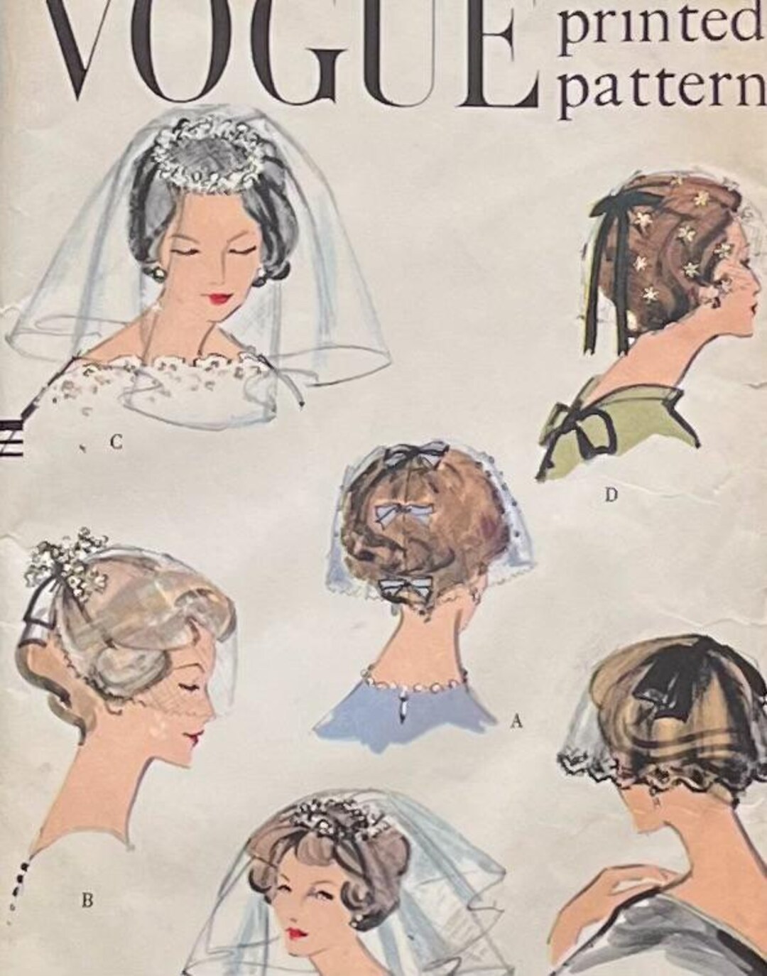 Vintage Vogue Veil Pattern, 9568, 1950s Style - Etsy