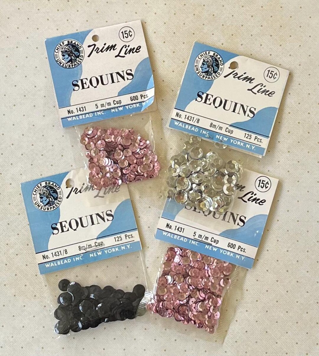 Vintage Trim Line Sequins, Mixed Sizes, Halloween Colors - Etsy