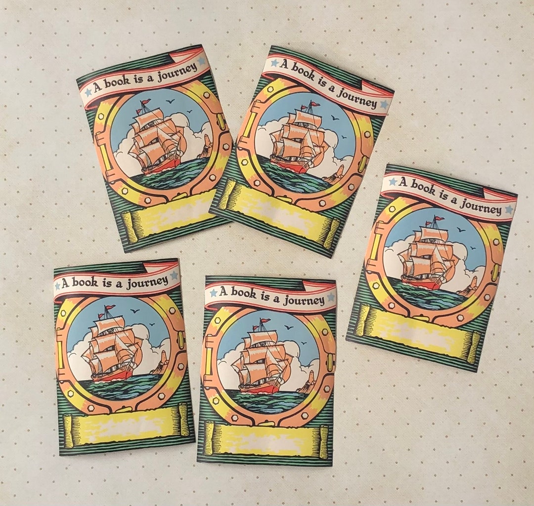 Vintage Book Plates a Book is a Journey 1940s Style Paper - Etsy