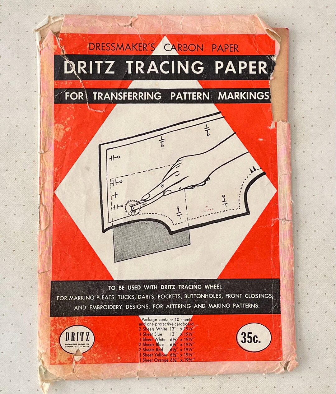 Vintage Dritz Tracing Paper, Dressmaker Tracing Paper, Sewing Notions ...
