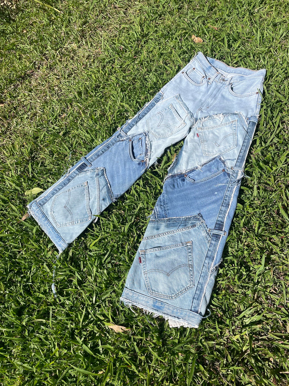 Reworked Patchwork Stash Jeans - Etsy