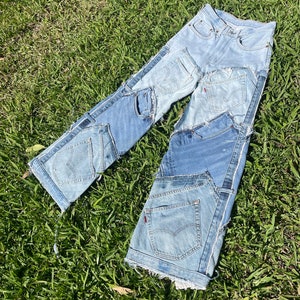 Reworked Patchwork Stash Jeans - Etsy