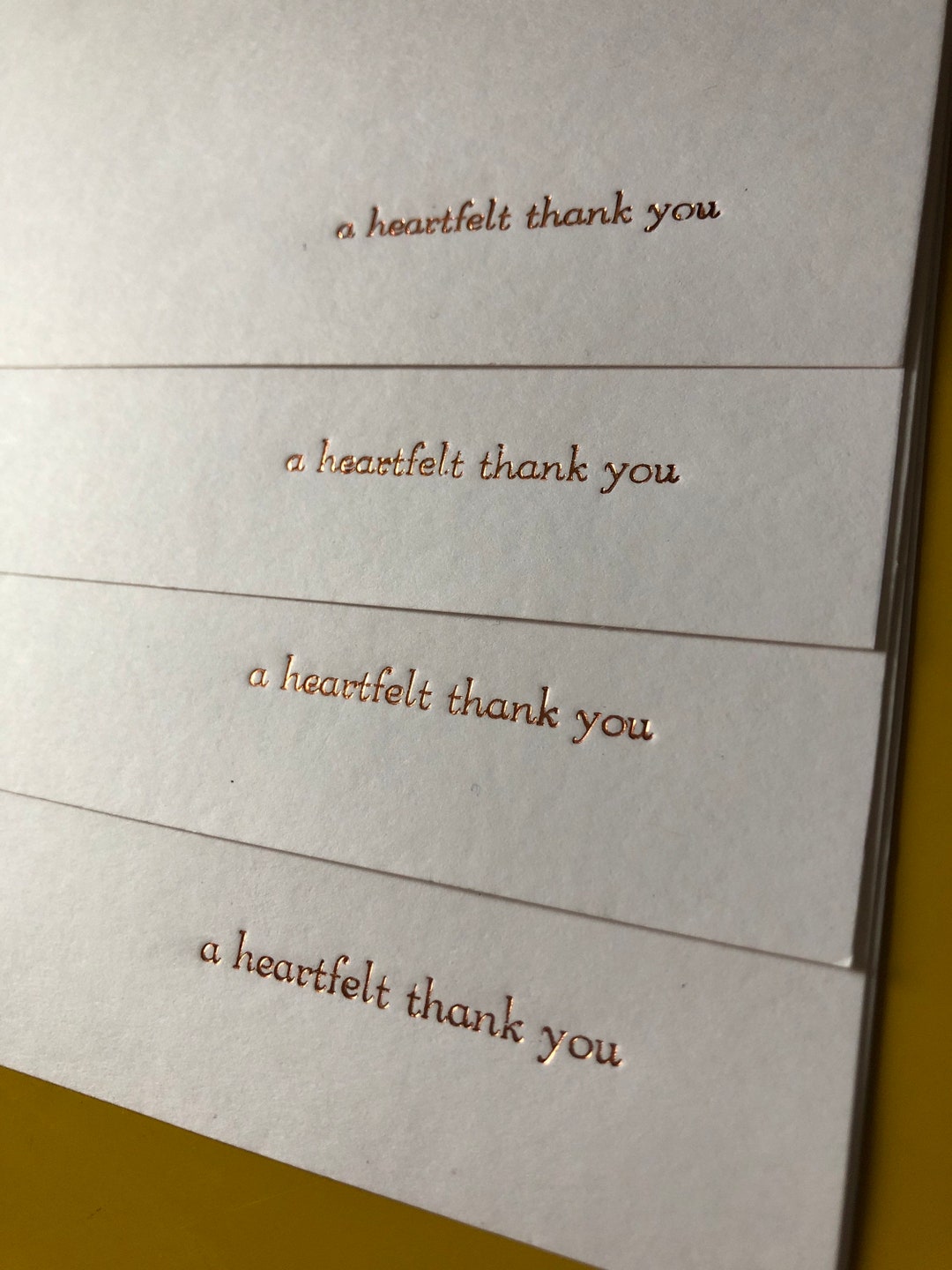 A Heartfelt Thank You in Soft or Metallic Pink, Hand Foiled Set of ...