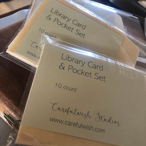 Library Card & Kraft Pocket Sets ~ Personal Library, Wedding Place ...