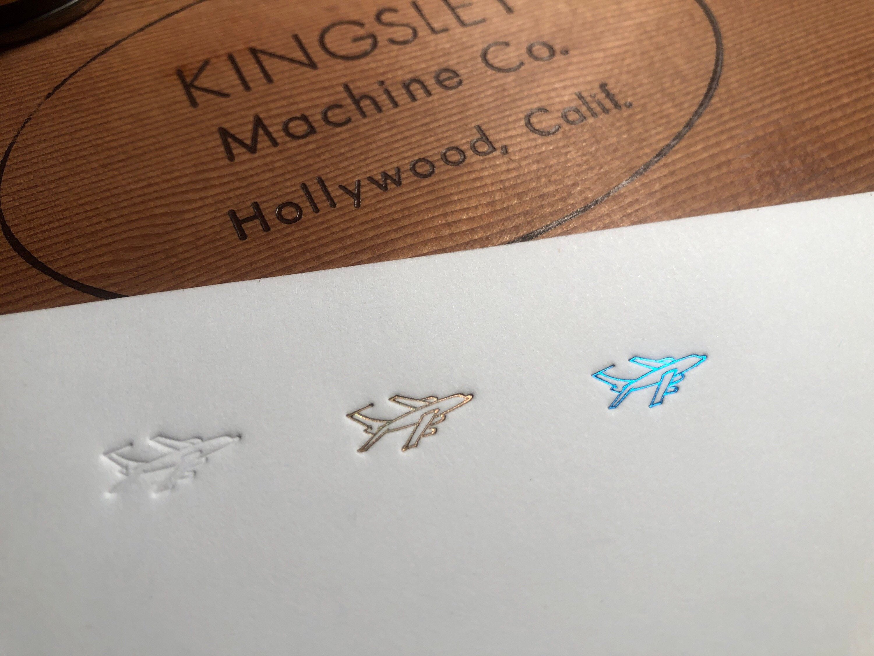 Vintage Kingsley Machine Emblems Hot Foil Printing Holiday Santa Holly ...