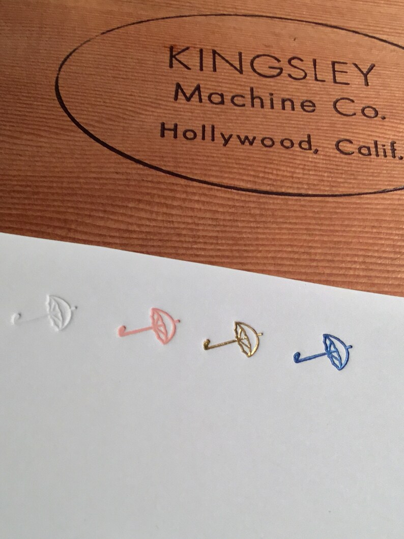 Vintage Kingsley Machine Emblems Hot Foil Printing Holiday Santa Holly ...