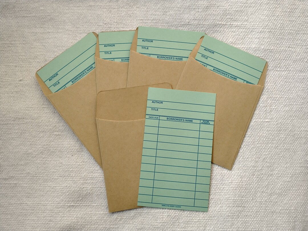 Library Card & Kraft Pocket Sets Personal Library, Wedding Place Cards ...