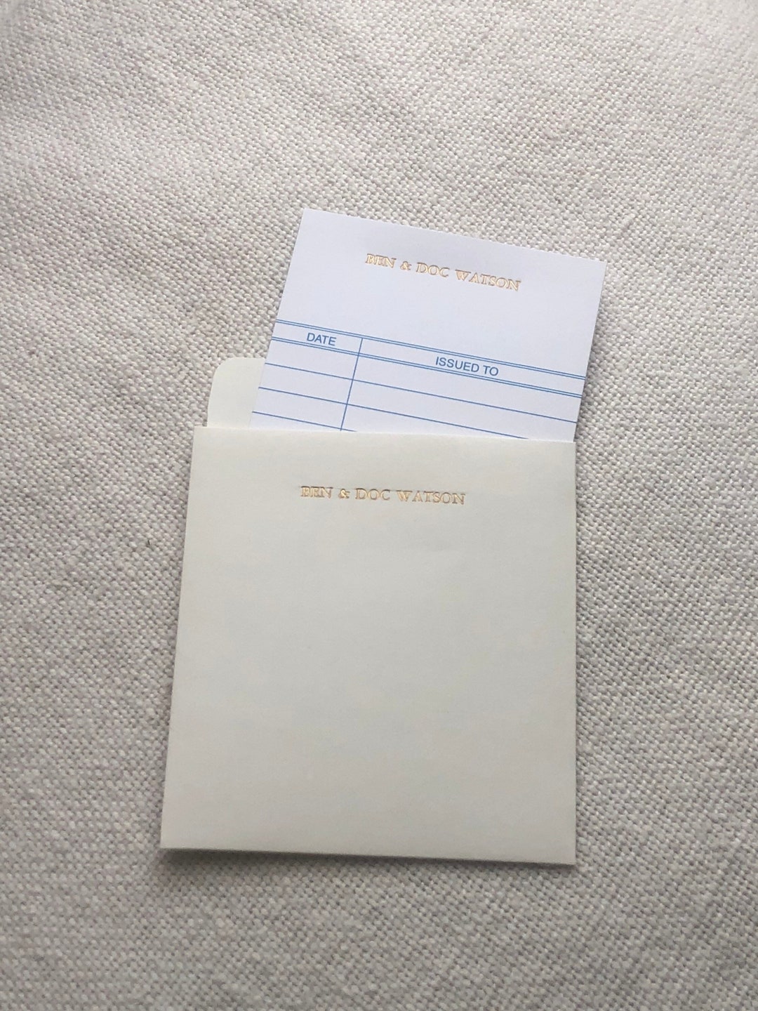 Personalized Letterpress Library Pocket & Card Set of 10 Great Gift for ...