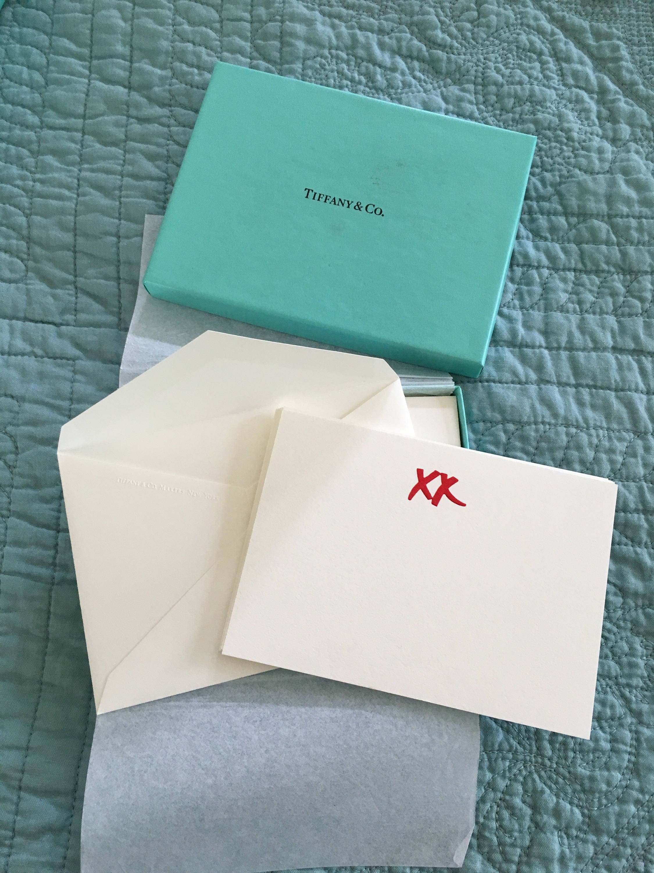 New Tiffany & Co. Paloma Picasso XX Kisses Engraved Vintage Note Card ...
