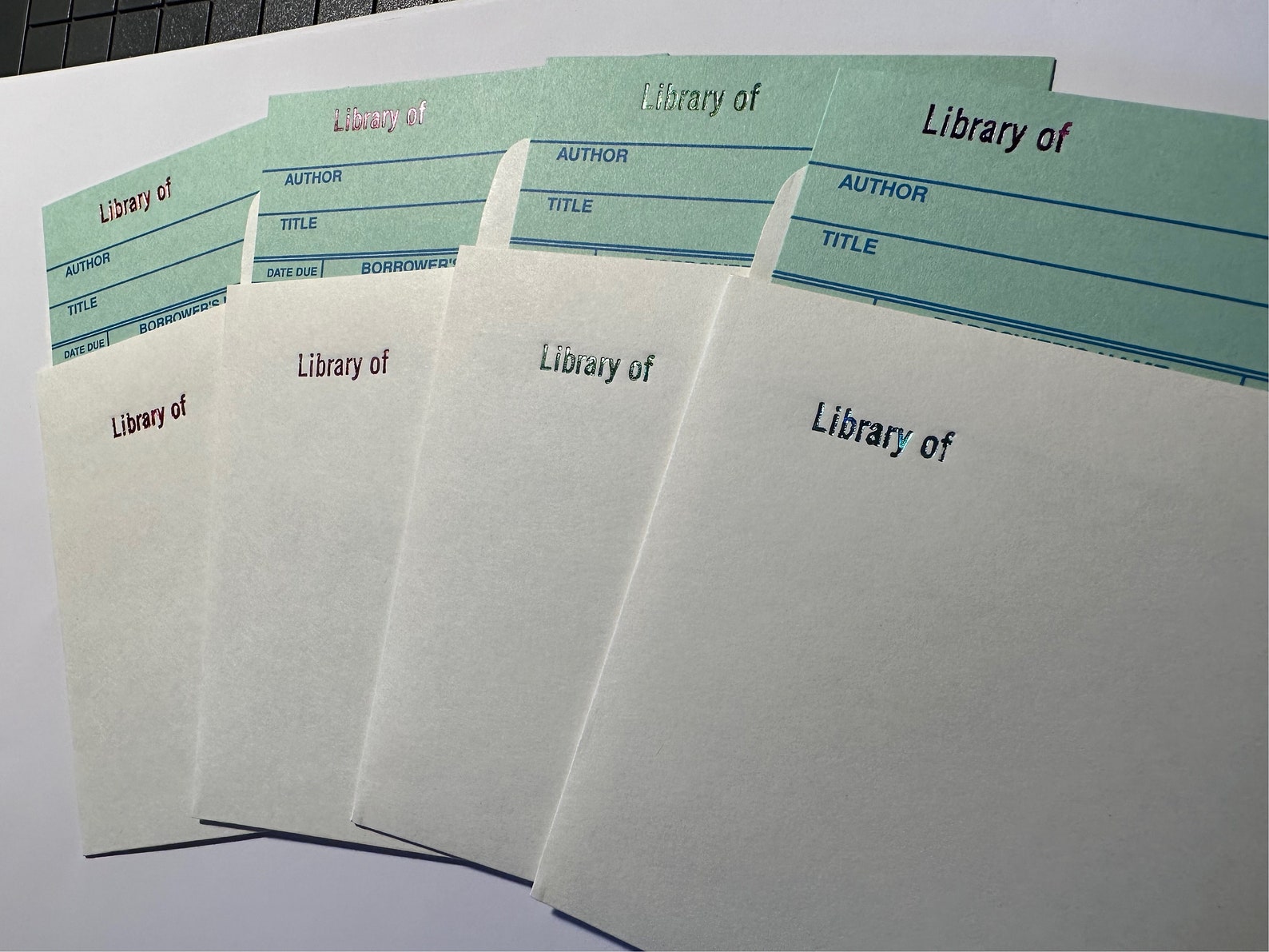 Library Card & Pocket Sets ~ Personal Library, Wedding Place Cards ...