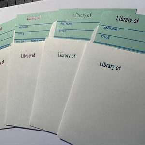 Library Card & Pocket Sets ~ Personal Library, Wedding Place Cards ...