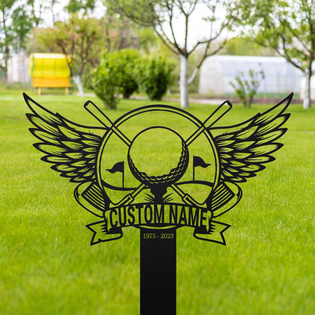 Custom Golf Memorial Plaque Stake, Memorial Grave Maker, Grave Marker ...