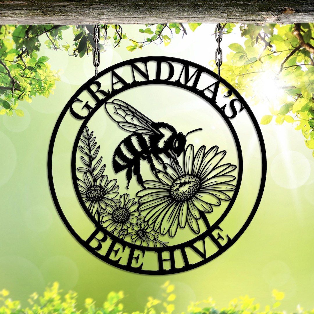Personalized Honey Bee Metal Wall With Led Light, Custom Bee Farm Sign ...