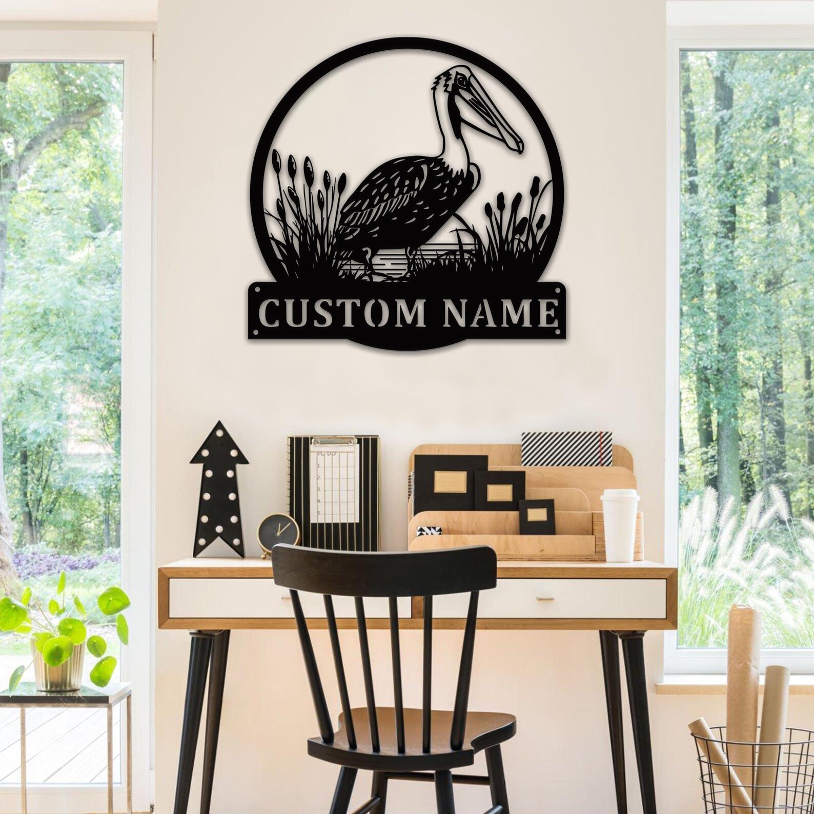 Personalized Pelican Bird Metal Sign LED Light, Custom Pelican Bird ...
