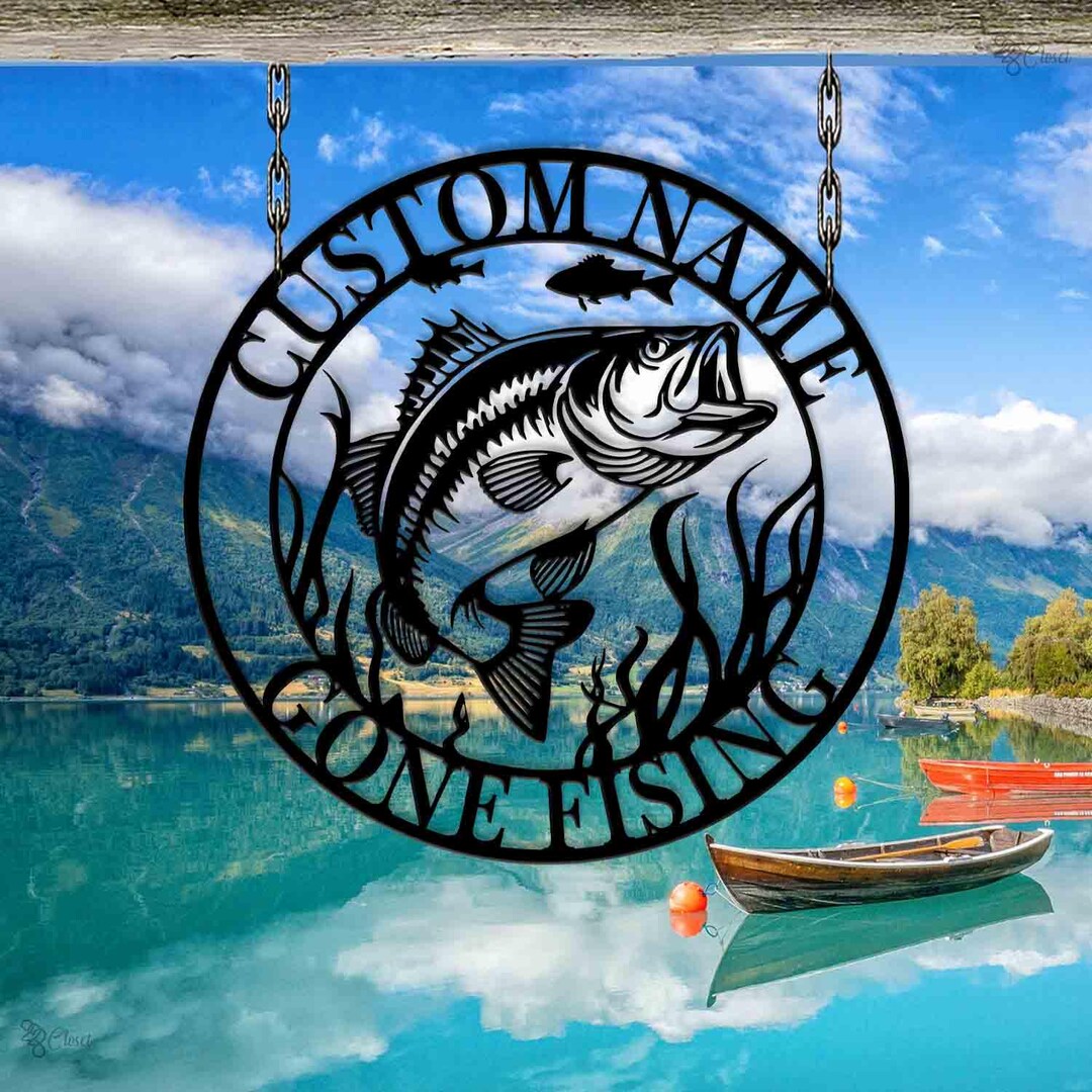Custom Bass Fishing Sign, Fishing Metal Wall Decor, Fisherman Gift ...