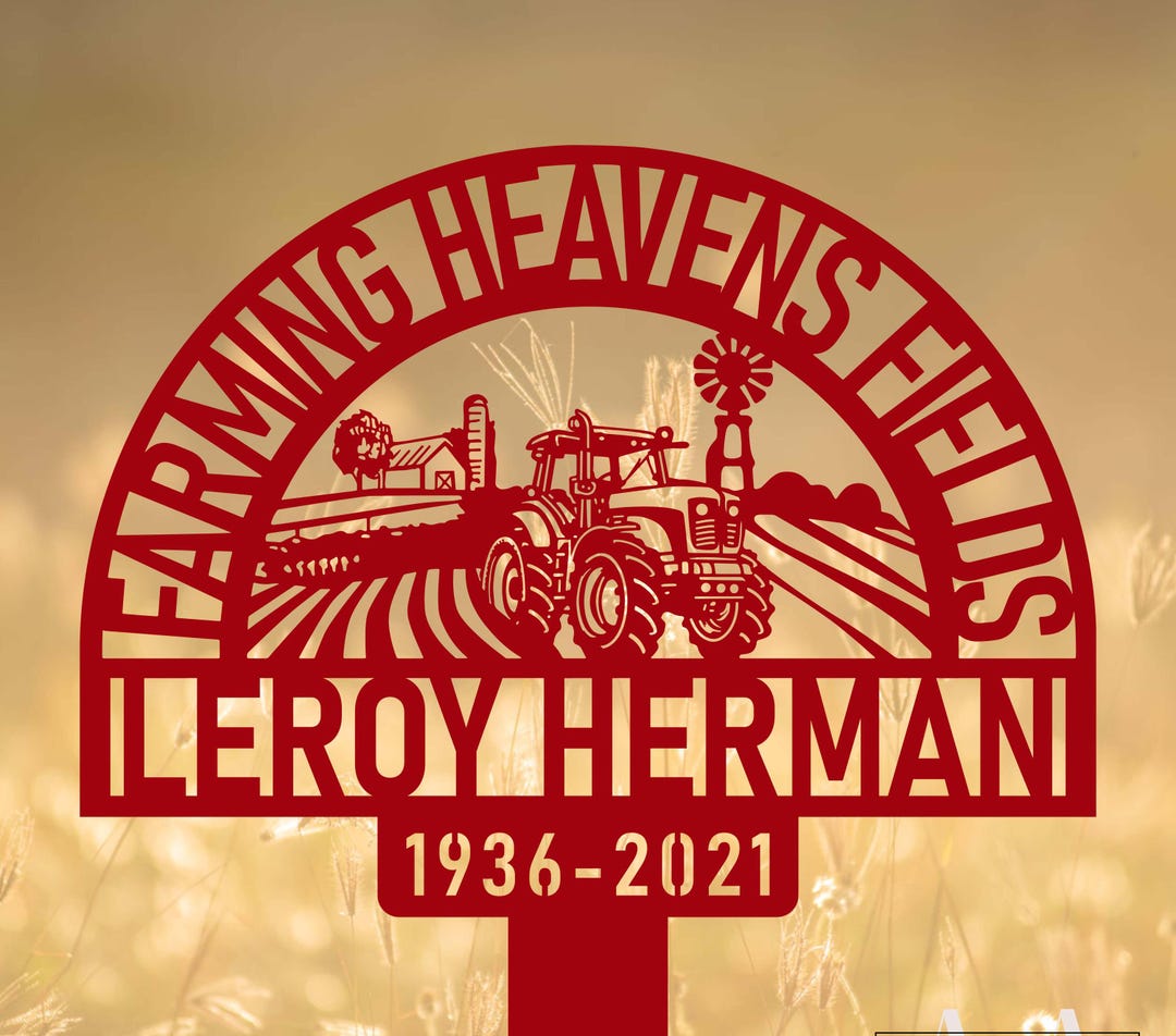 Personalized Farmer Memorial Stakes, Tractor Metal Stake, Outdoor Sign ...