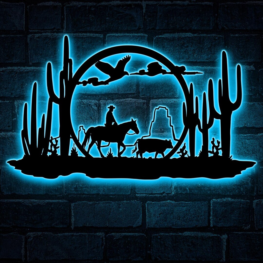 Cowboy Horse Metal Wall Art Wall Decor Wall Hanging Interior Decor ...