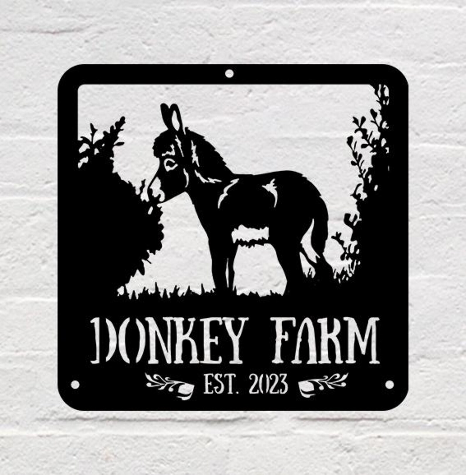 Custom Donkey Metal Sign, Donkey Wall Art, Personalized Donkey ...