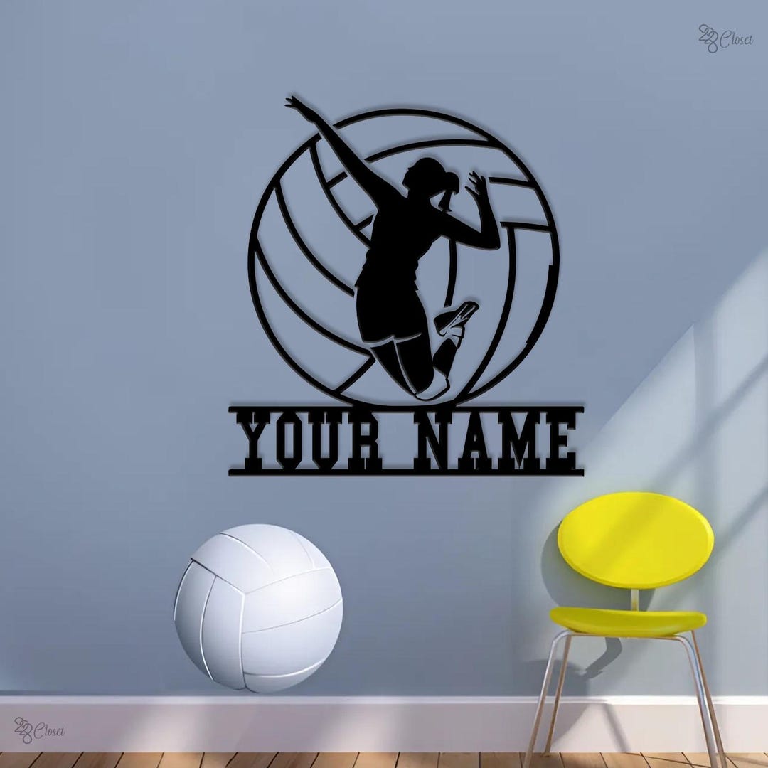 Personalized Volleyball Wall Sign, Volleyball Player Name, Volleyball ...