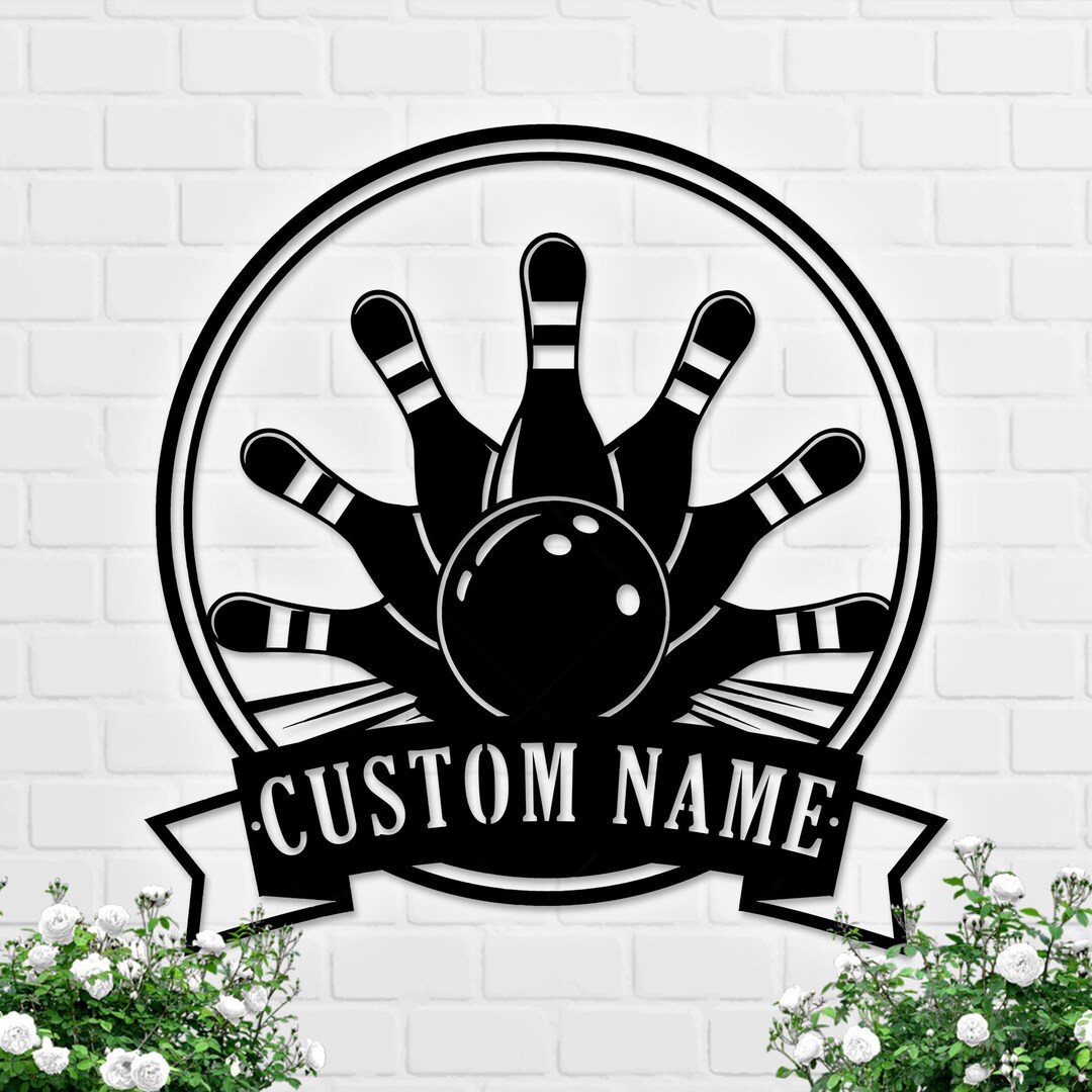Personalized Bowling Metal Wall Art, Custom Bowling Player Name Sign ...
