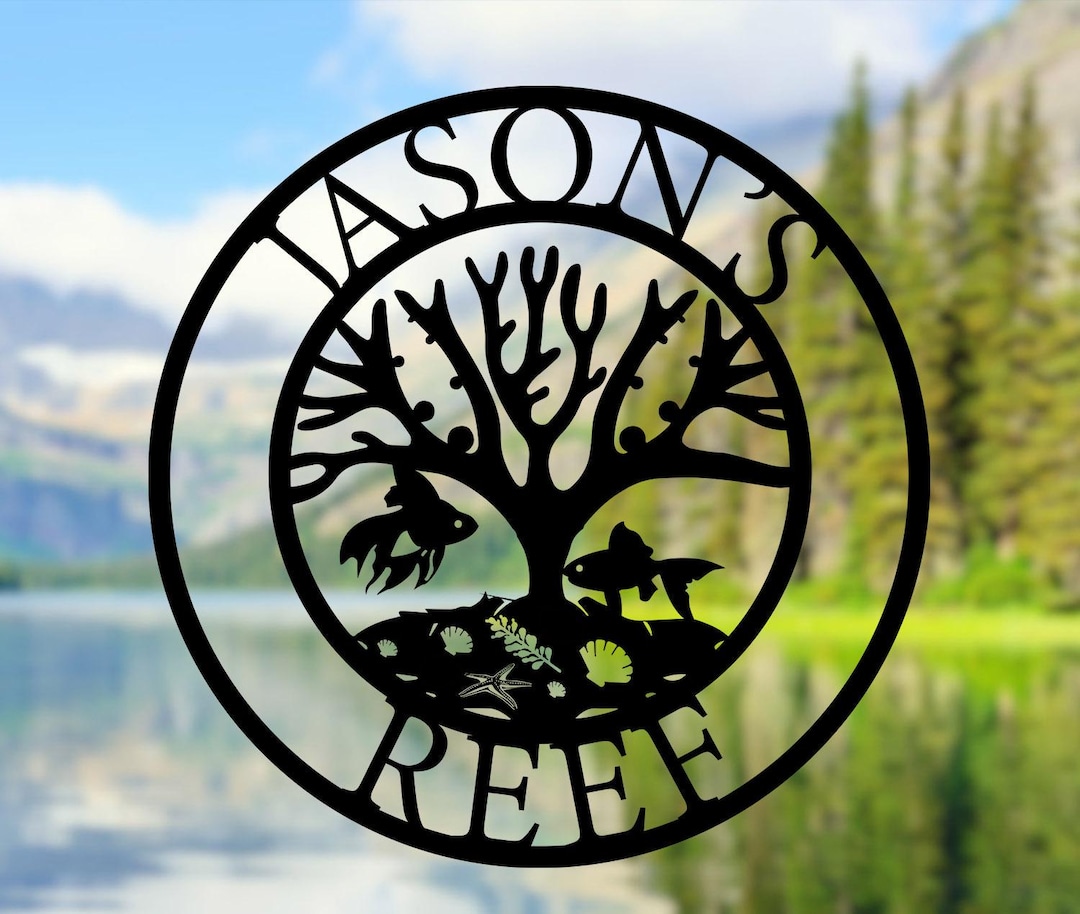 Custom Reef Metal Sign, Personalized Coral Reef Metal, Home Aquarium ...