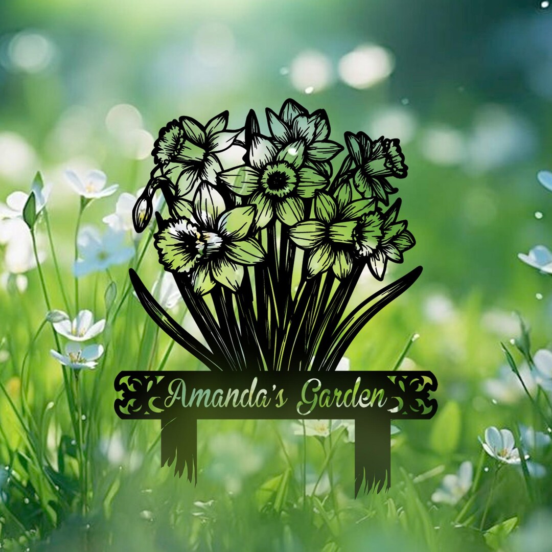 Personalized Metal Flower Garden Sign / Metal Flower Sign for Garden ...